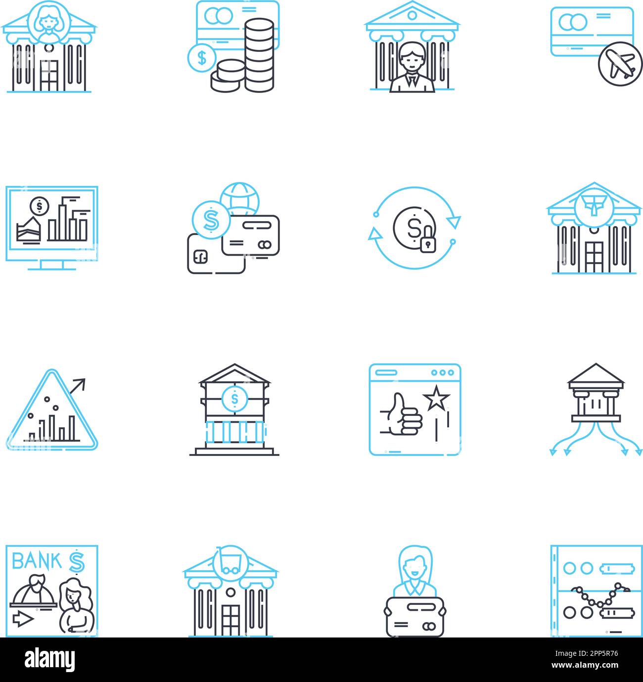 Corporate gains linear icons set. Profit, Revenue, Growth, Expansion ...