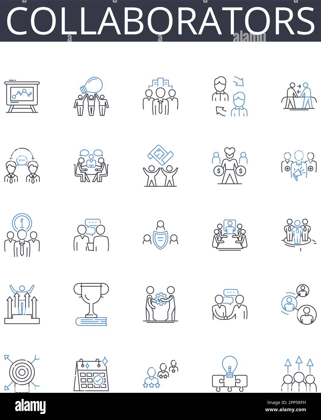 Collaborators line icons collection. Associates, Partners, Allies ...
