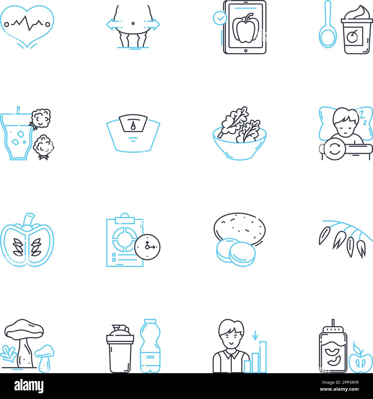 Physical fitness linear icons set. Exercise, Workout, Stamina, Cardio ...