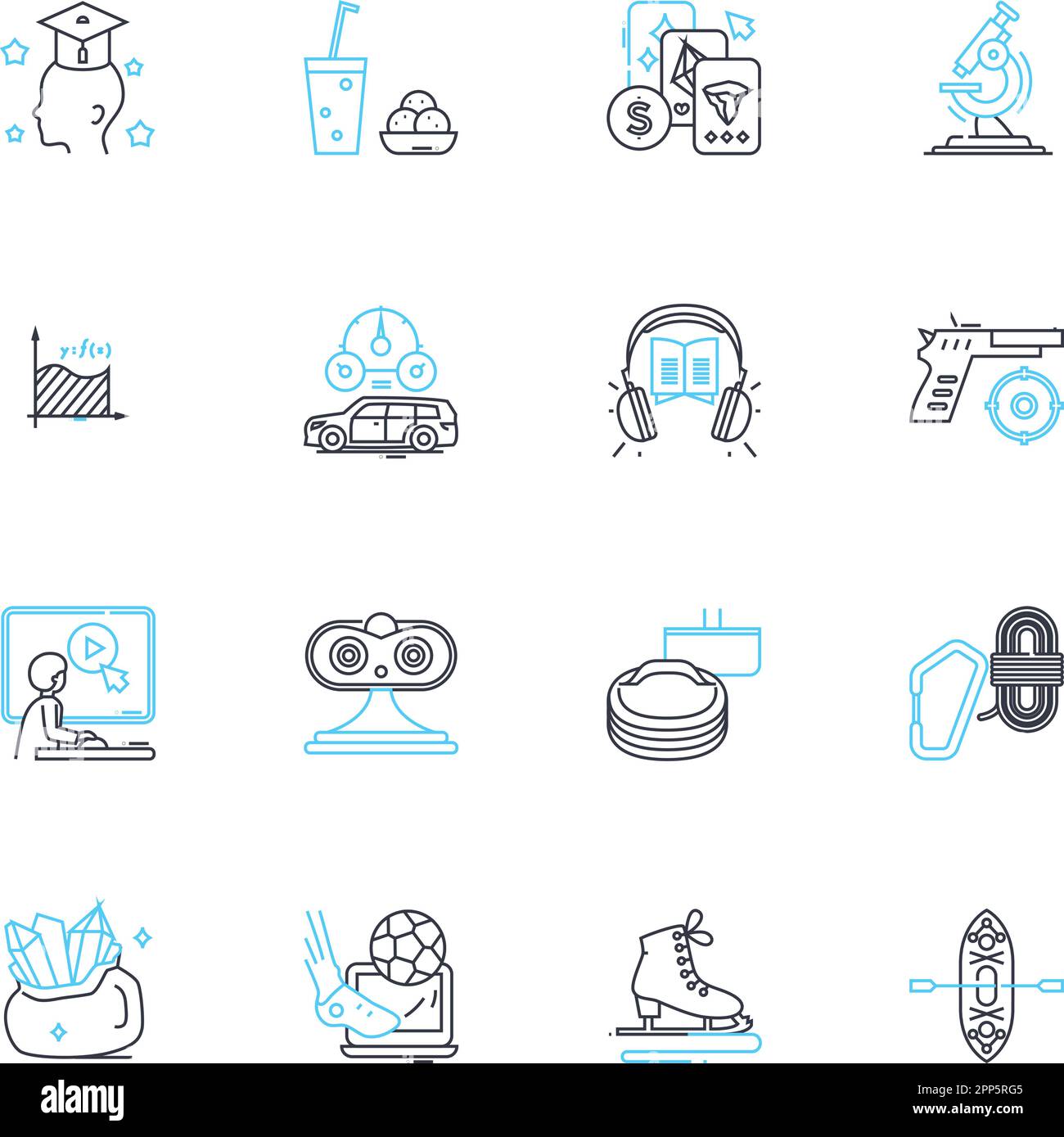 Virtual meeting linear icons set. Zoom, Webex, Teams, Skype ...