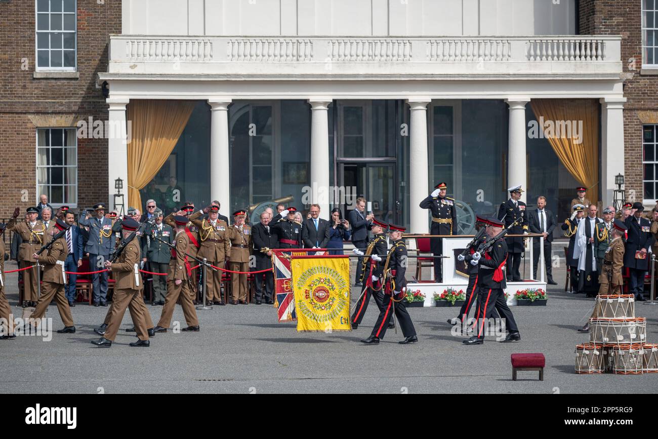 Woolwich, London, UK. 22nd Apr 2023. 4th Battalion The Princess of ...