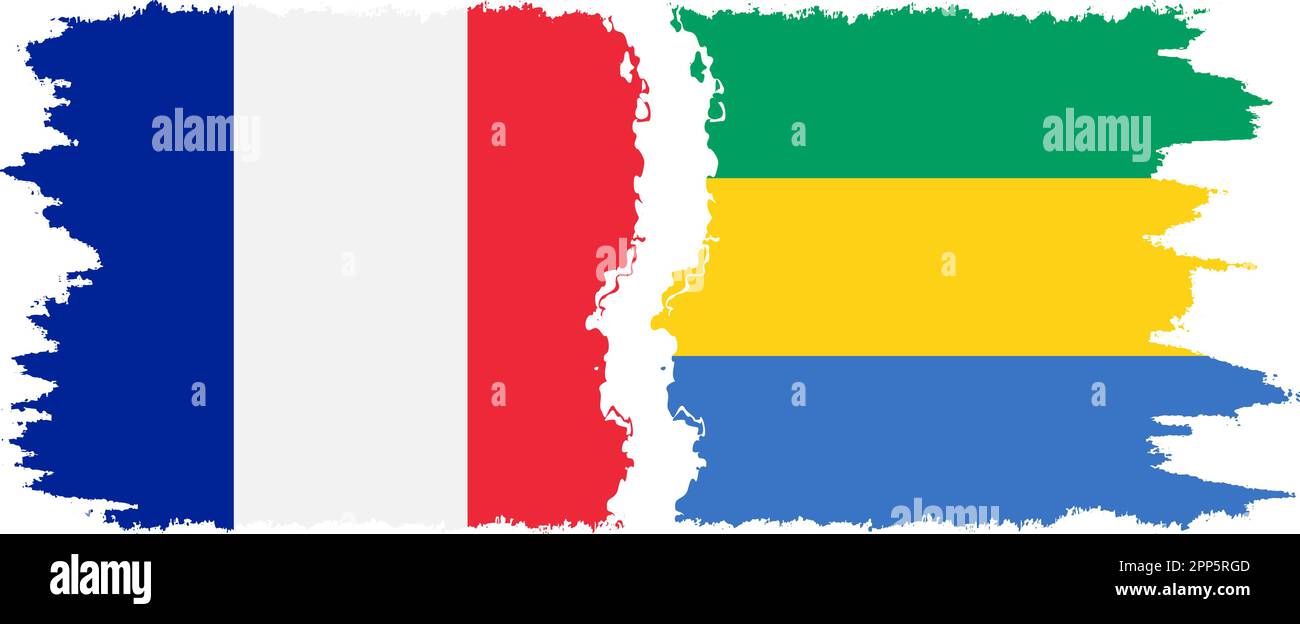Gabon and France grunge flags connection, vector Stock Vector Image ...
