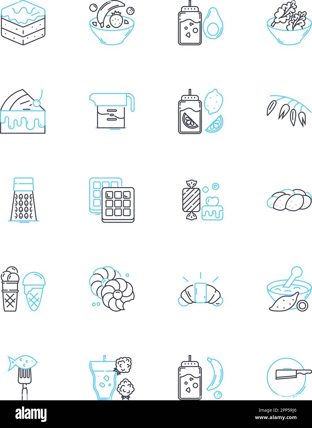 Eatery hub linear icons set. Diner, Bistro, Caf?, Restaurant, Brasserie ...