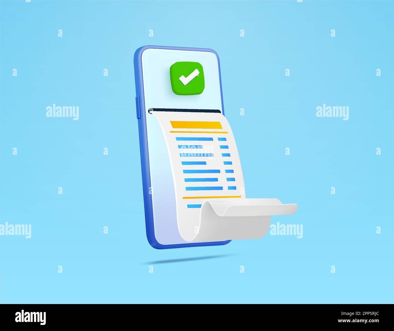 3d payment success with smartphone smartphone isolated on gradient ...