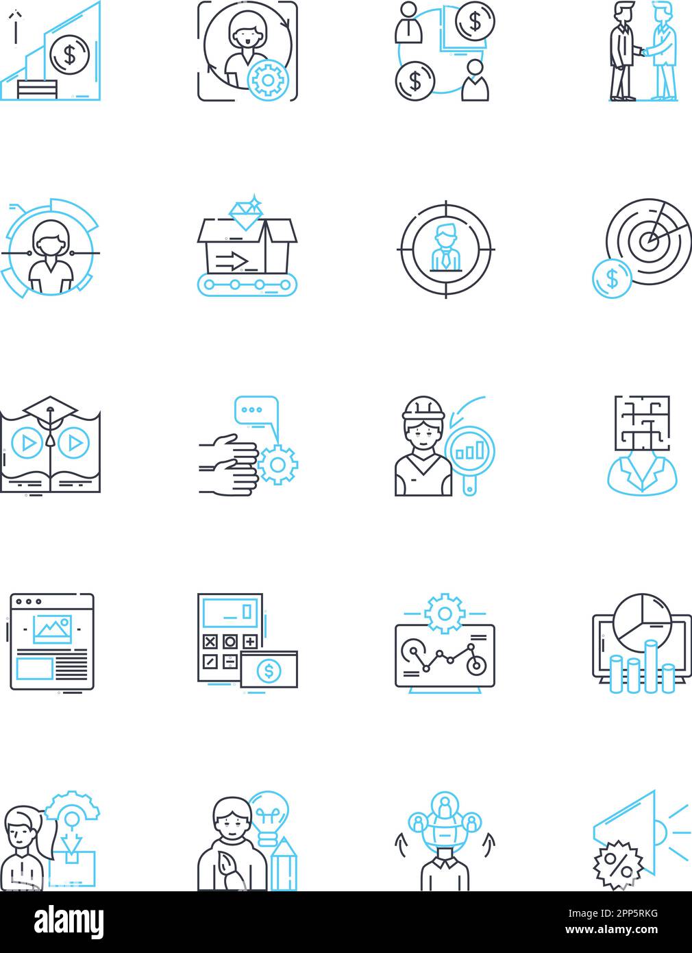 Expense Control Linear Icons Set Budgeting Cost Cutting Tracking Analysis Management