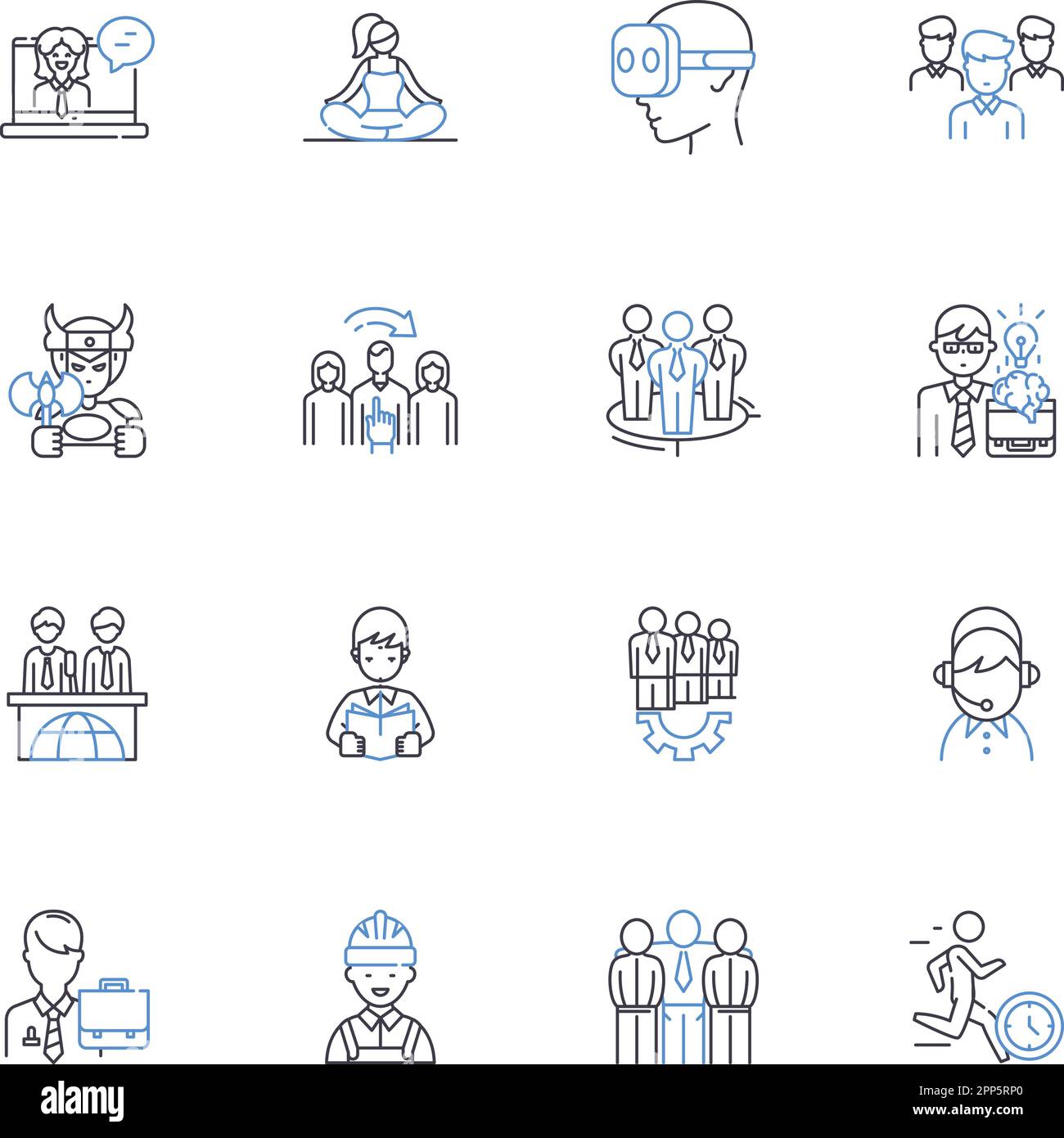 Livelihood pursuing line icons collection. Career, Job ...