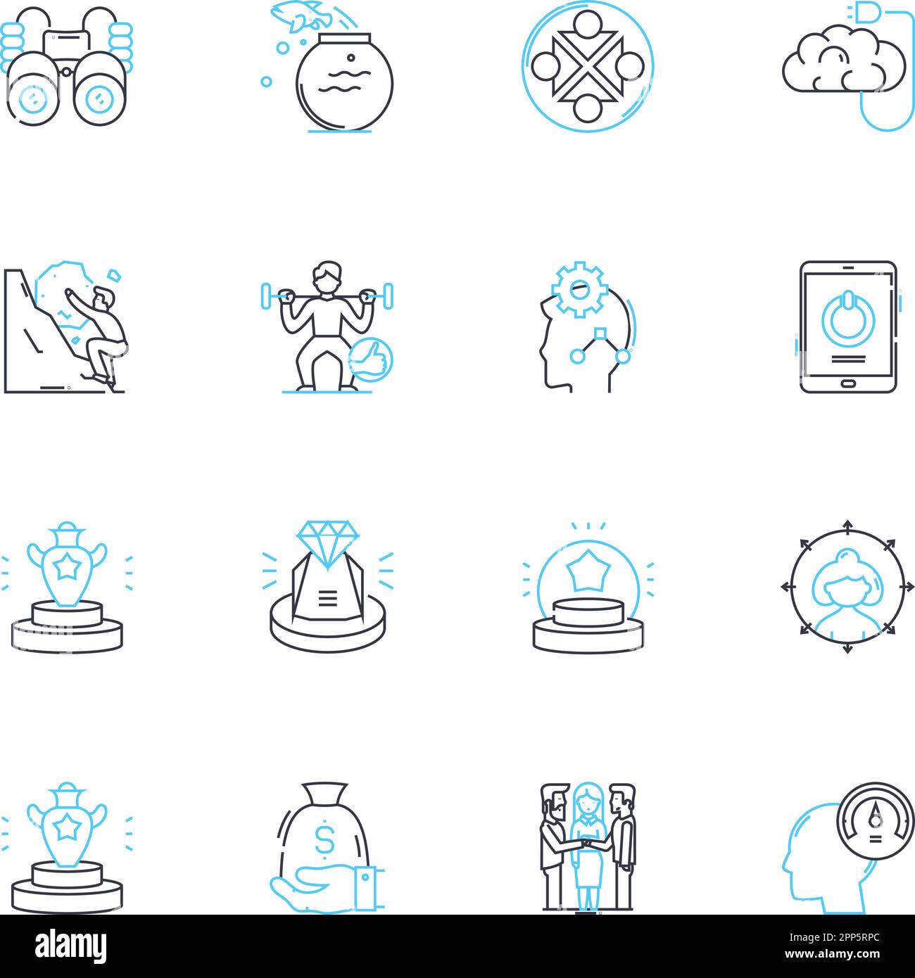 Market expansion linear icons set. Growth, Expansion, New markets, Diversification ...