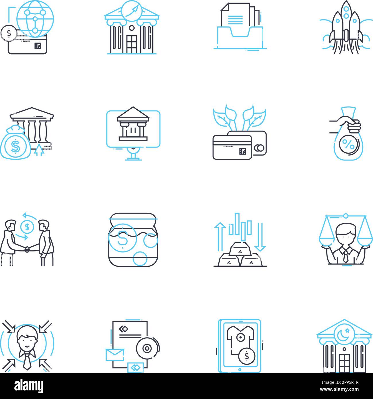 Industry returns linear icons set. Profitability, Performance ...