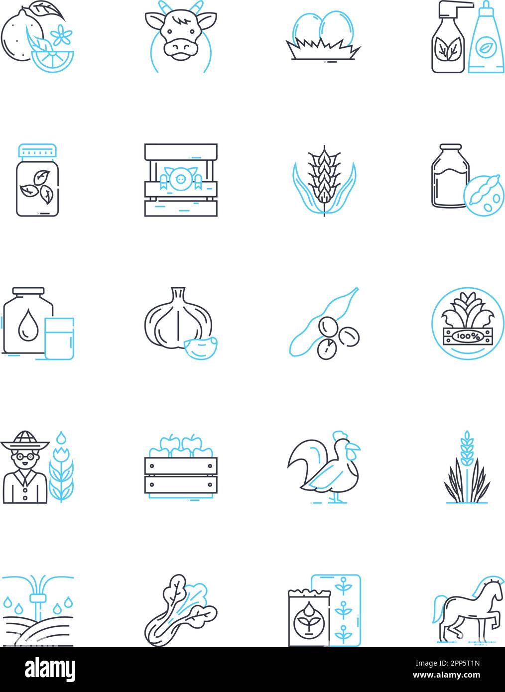 Biodynamic farming linear icons set. Sustainability, Organic, Soil ...