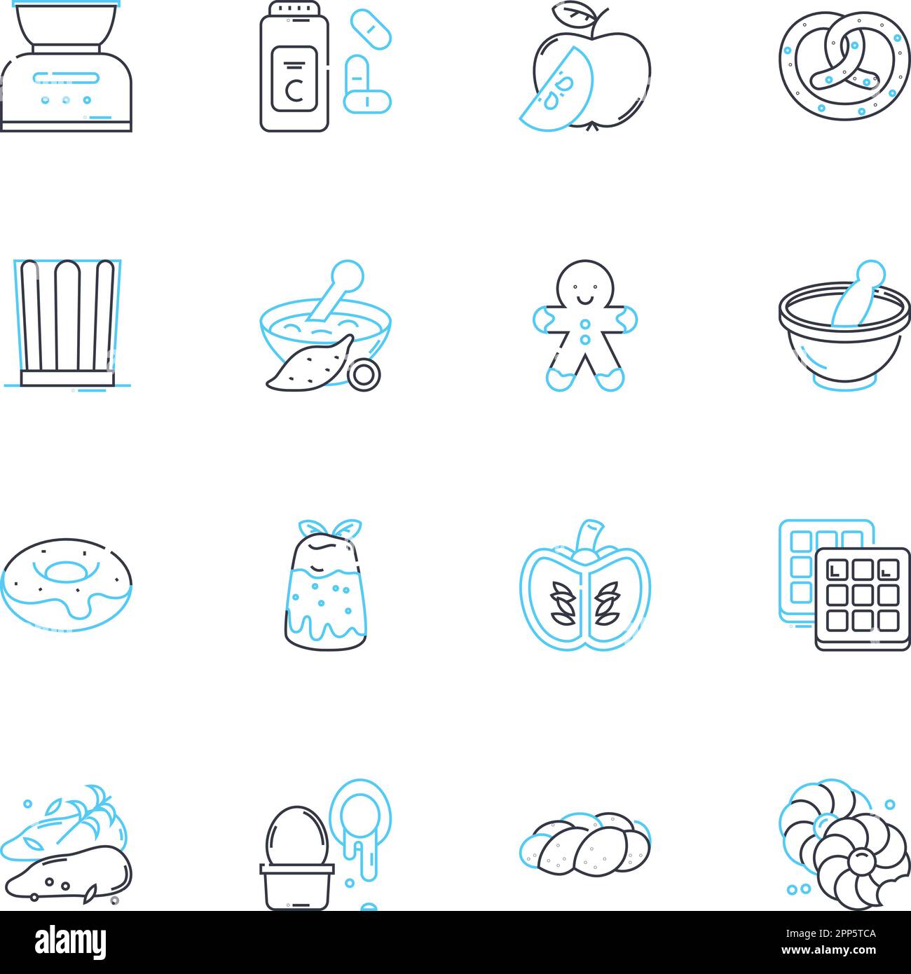 Smorgasbord linear icons set. Buffet, Feast, Variety, Selection ...