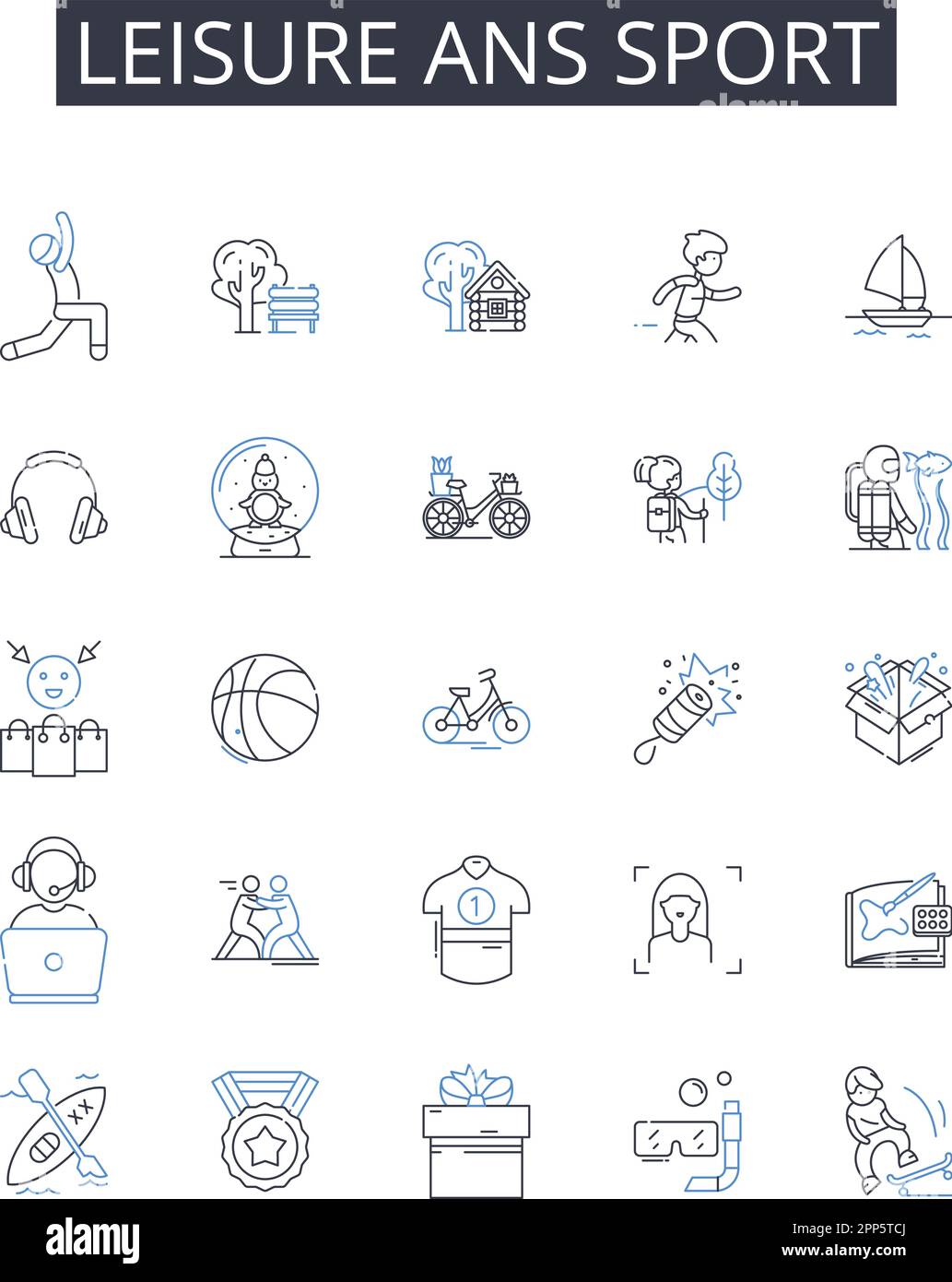Leisure ans sport line icons collection. Recreation, Activity, Hobby, Relaxation, Entertainment ...