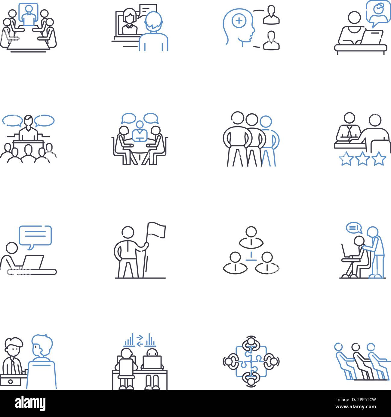 Rapport line icons collection. Connection, Trust, Bonding, Harmony ...