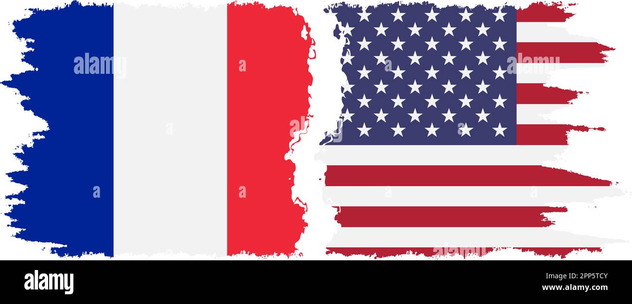 United States and France grunge flags connection, vector Stock Vector ...