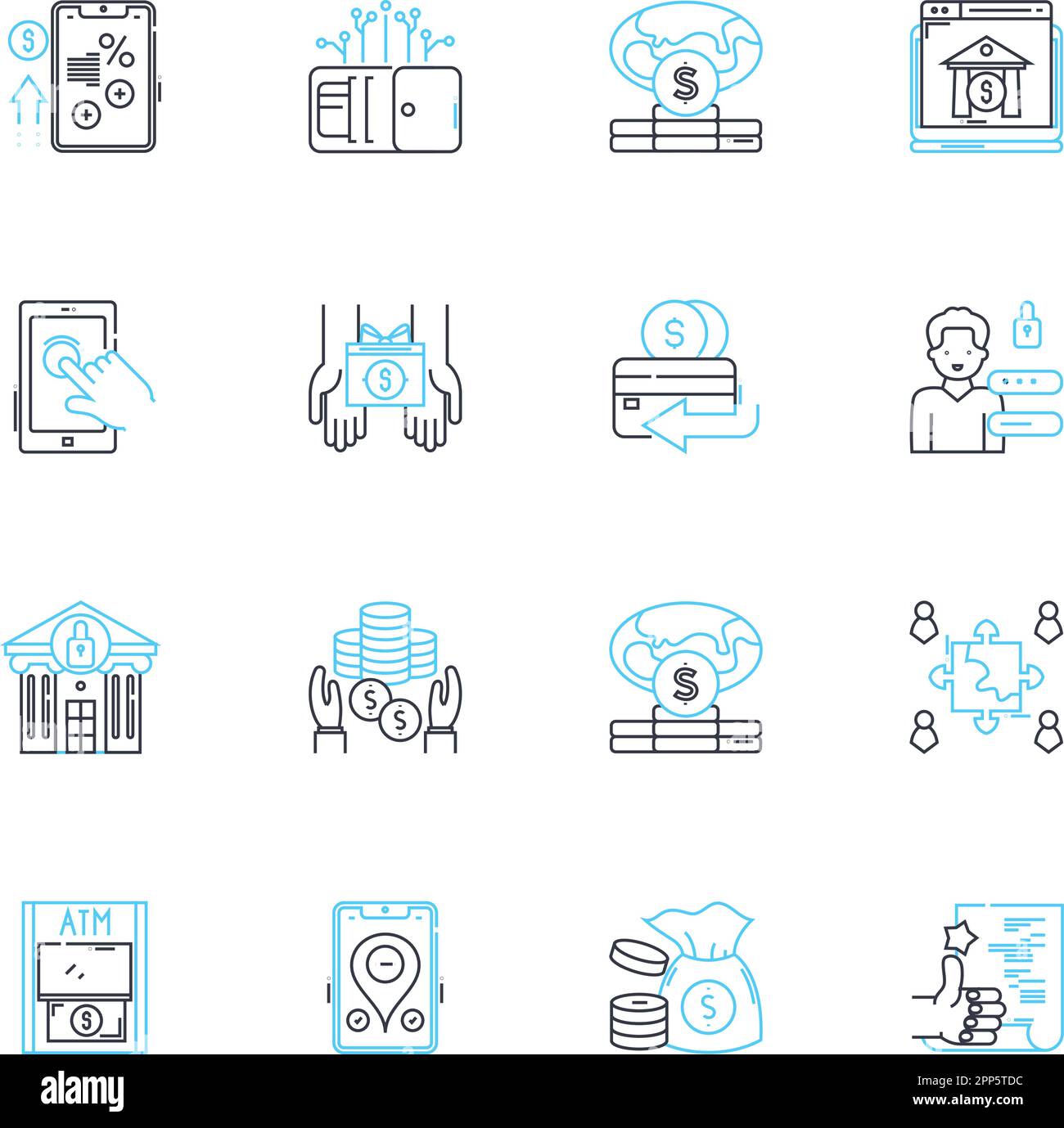 Mobile commerce linear icons set. Payment, Convenience, App, Security, Shopping, Transaction ...