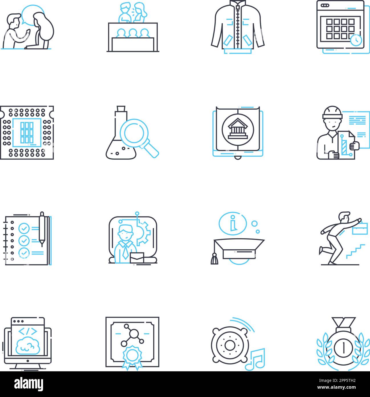 Technical school linear icons set. Vocational, Trade, Hands-on, Skilled ...
