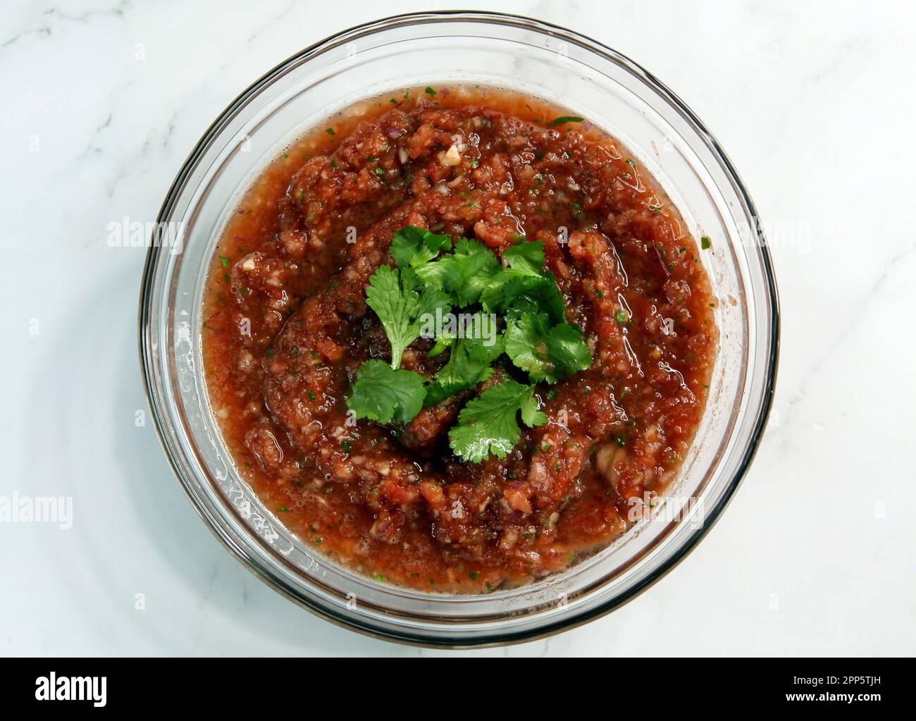 Fresh salsa with cilantro Stock Photo - Alamy