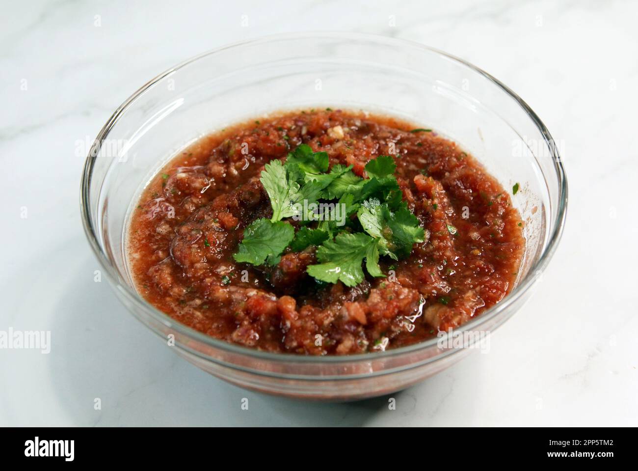 Fresh salsa with cilantro Stock Photo - Alamy