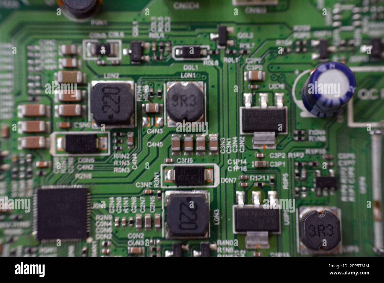 Cairo, Egypt, April 13 2023: interior of LED TV Television main board ...