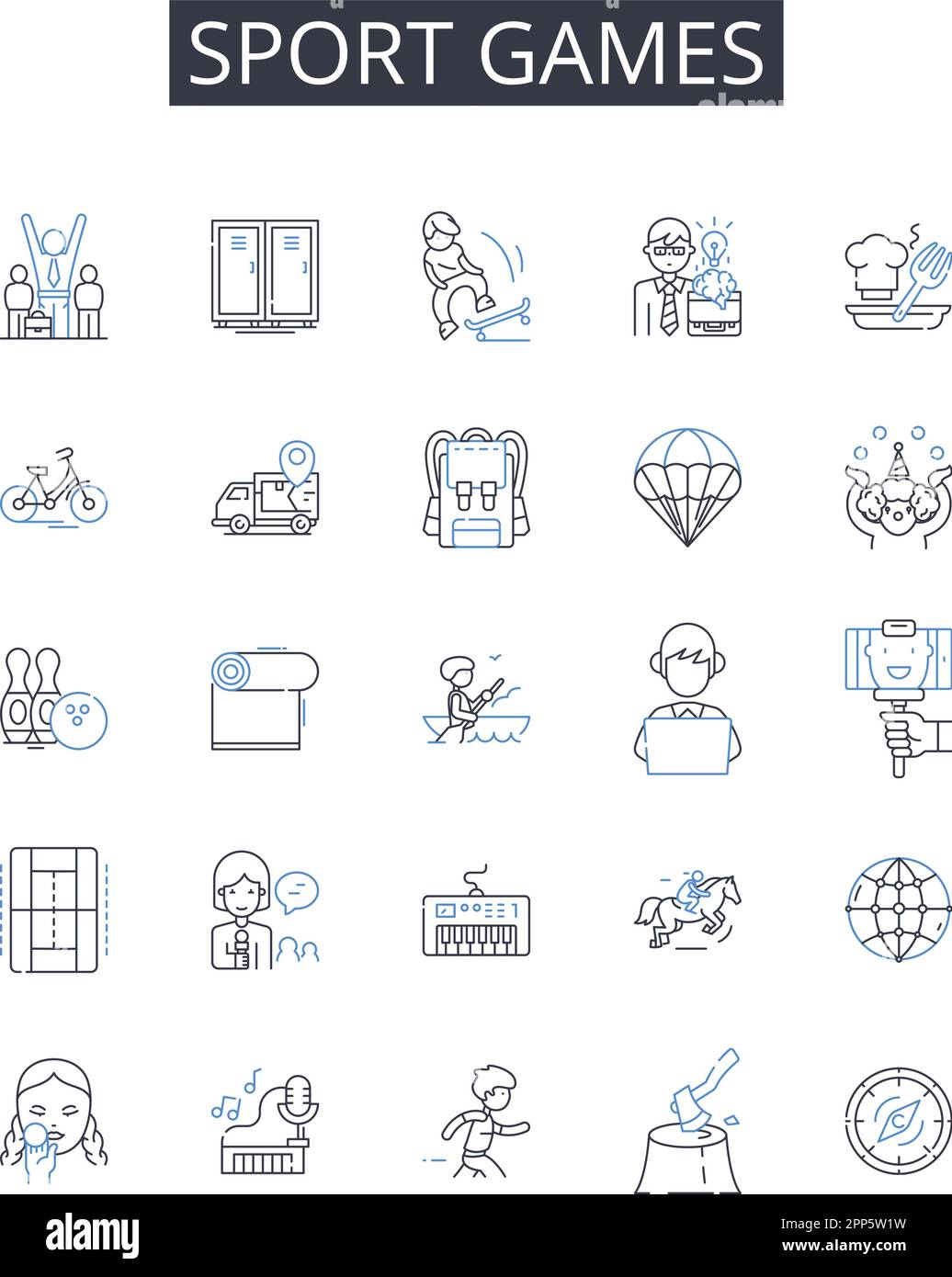 Sport games line icons collection. Athletic contests, Athletic events ...