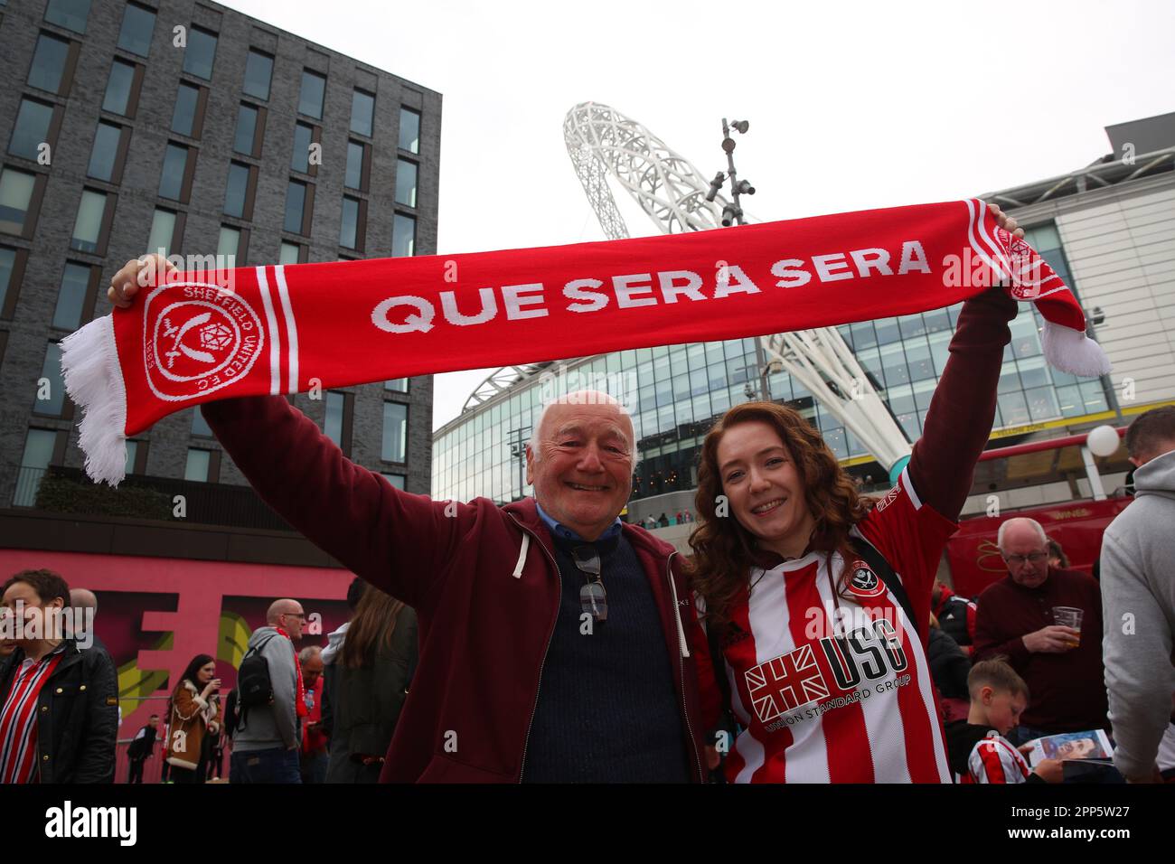 London, UK. 22nd Apr, 2023. Sheffield United fans at Wembley during the ...