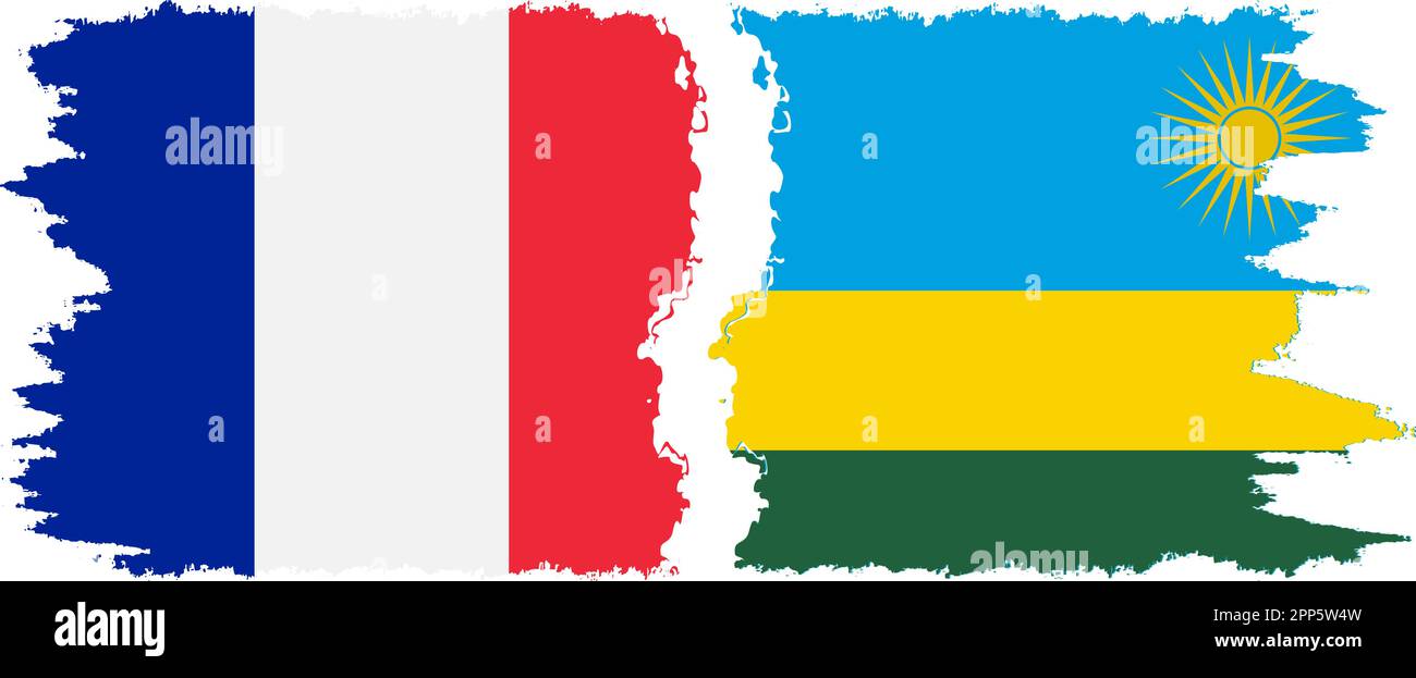 Rwandan and France grunge flags connection, vector Stock Vector Image ...