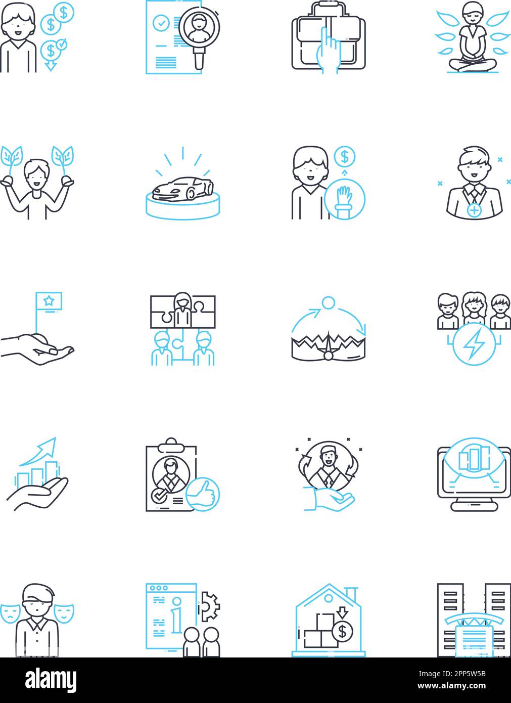 Employment linear icons set. Occupation, Job, Workforce, Career, Recruitment, Resume, Employment ...