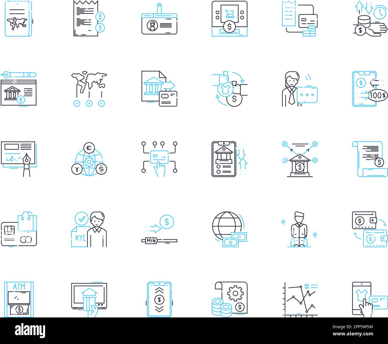 Technological advancement linear icons set. Innovation, Automation ...