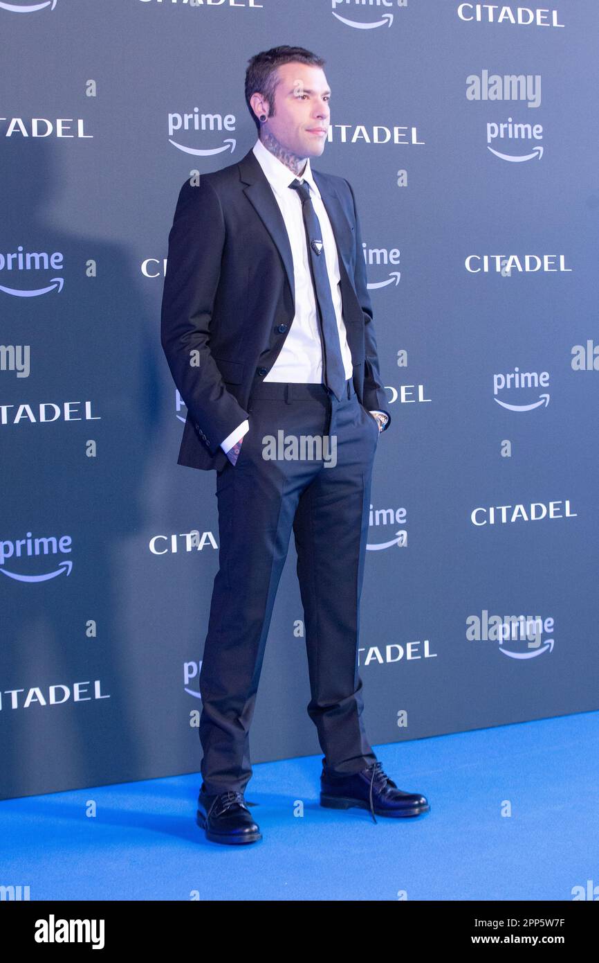 Rome, Italy. 21st Apr, 2023. Italian singer Fedez attends the premiere ...