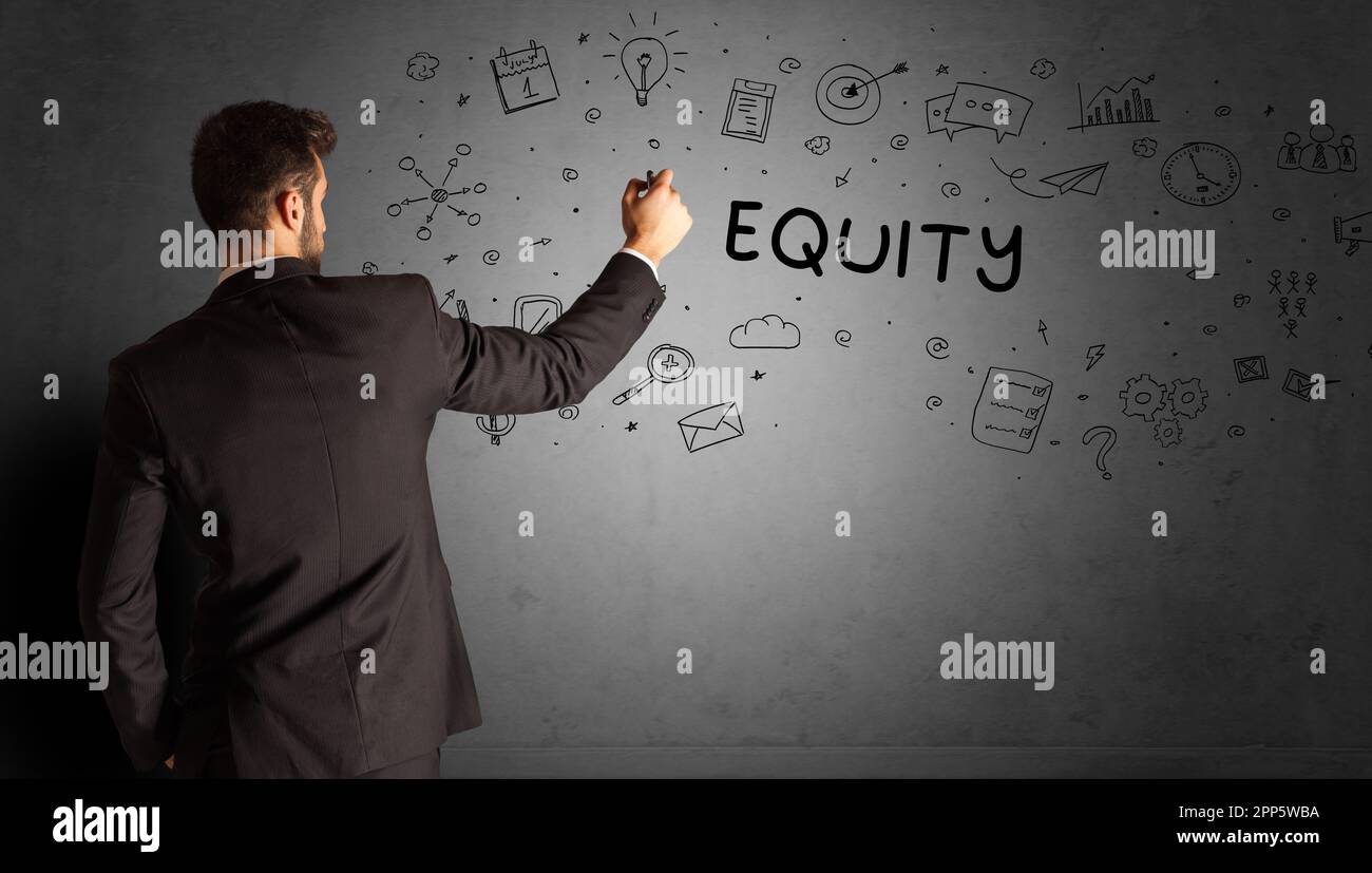 businessman drawing a creative idea sketch Stock Photo - Alamy
