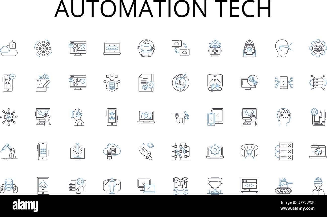 Automation tech line icons collection. Teamwork, Collaboration ...