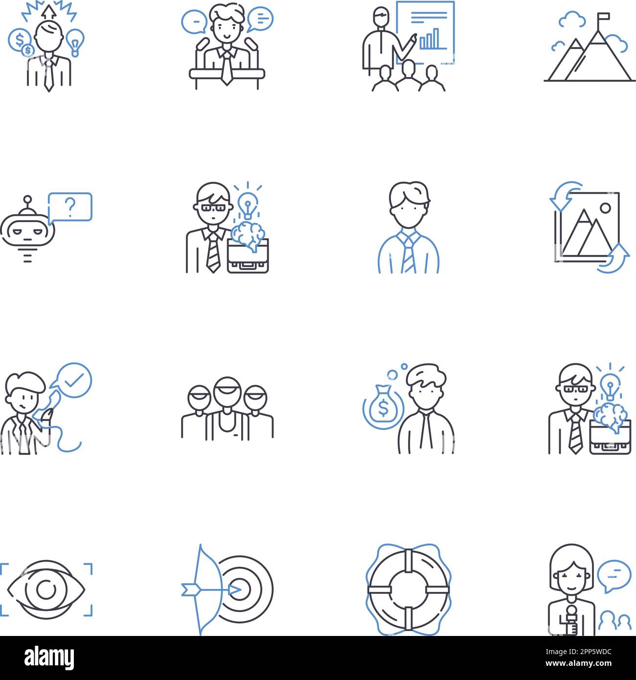 Employment strategy line icons collection. Recruitment, Staffing ...