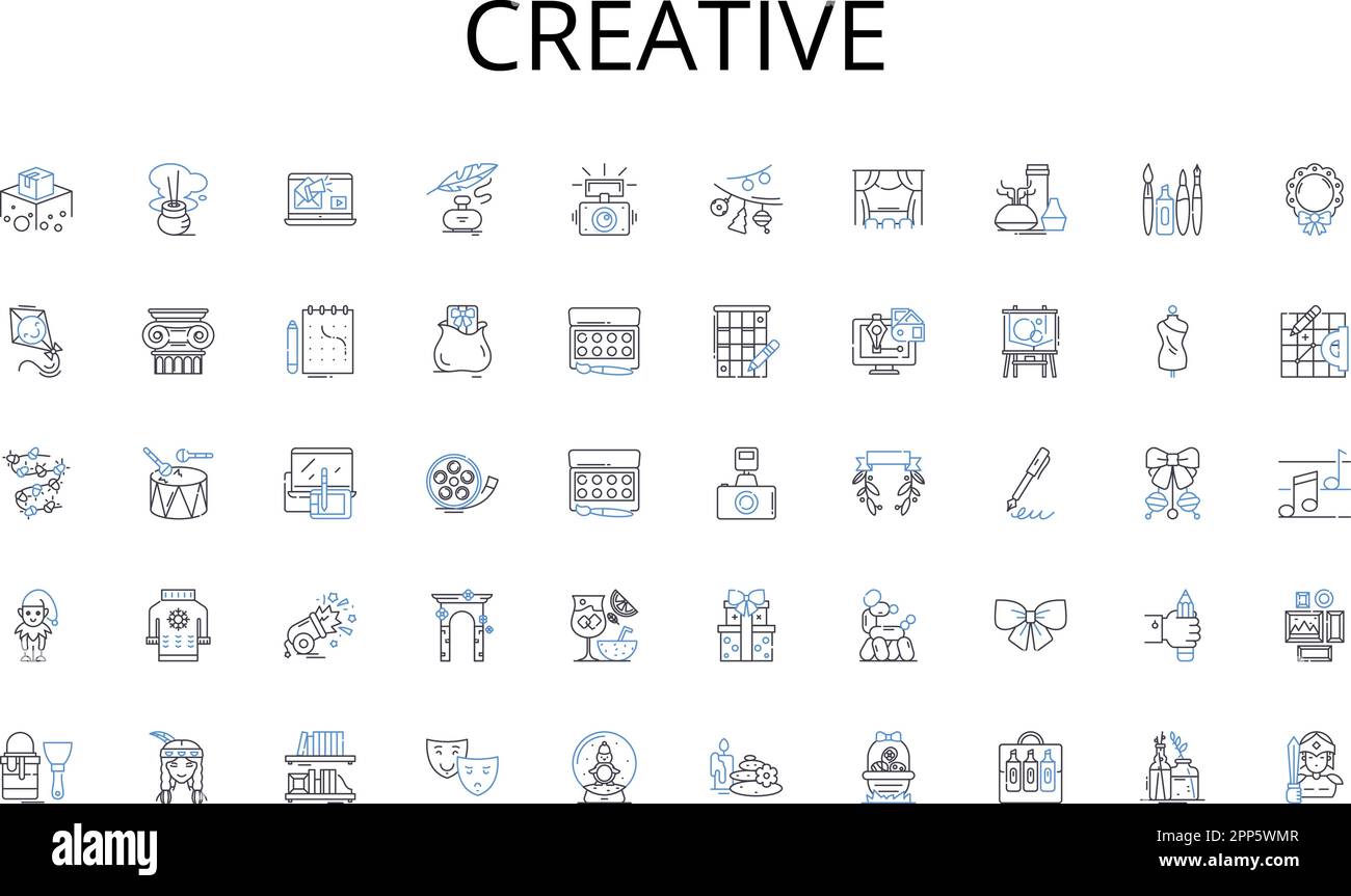 Creative line icons collection. Employment, Workforce, Union, Contract ...