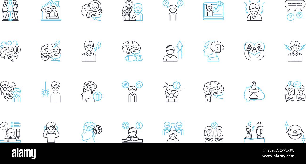 Mental science linear icons set. Psychology, Psychotherapy, Mental ... Mental science linear icons set. Psychology, Psychotherapy, Mental ...