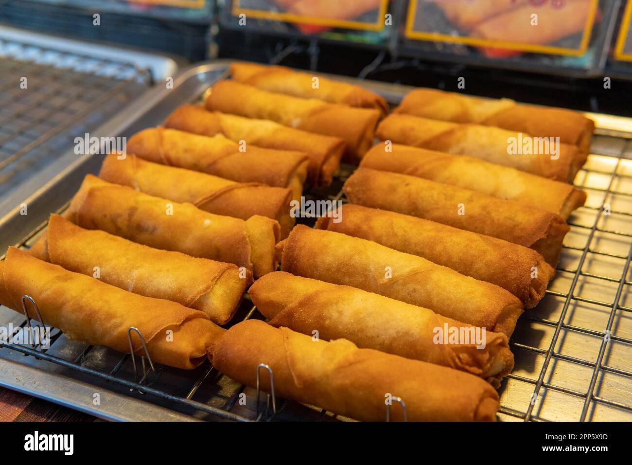 Various street food being sold at the walking street market in Pai, Mae ...