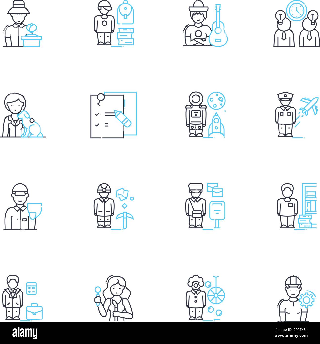 Public image linear icons set. Perception, Branding, Reputation, Image ...