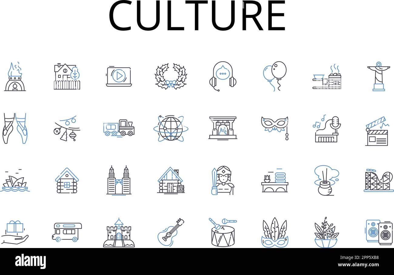 Culture line icons collection. Artistry, Customs, Tradition, Heritage ...