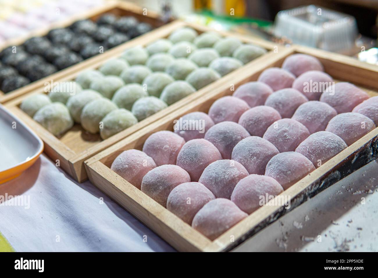 Various street food being sold at the walking street market in Pai, Mae ...