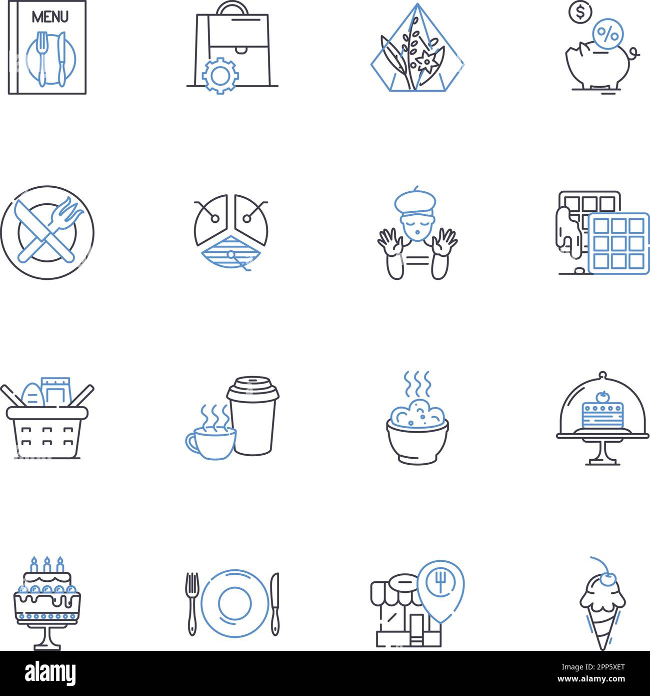 Healthy Eating line icons collection. Nutrients, Superfoods ...