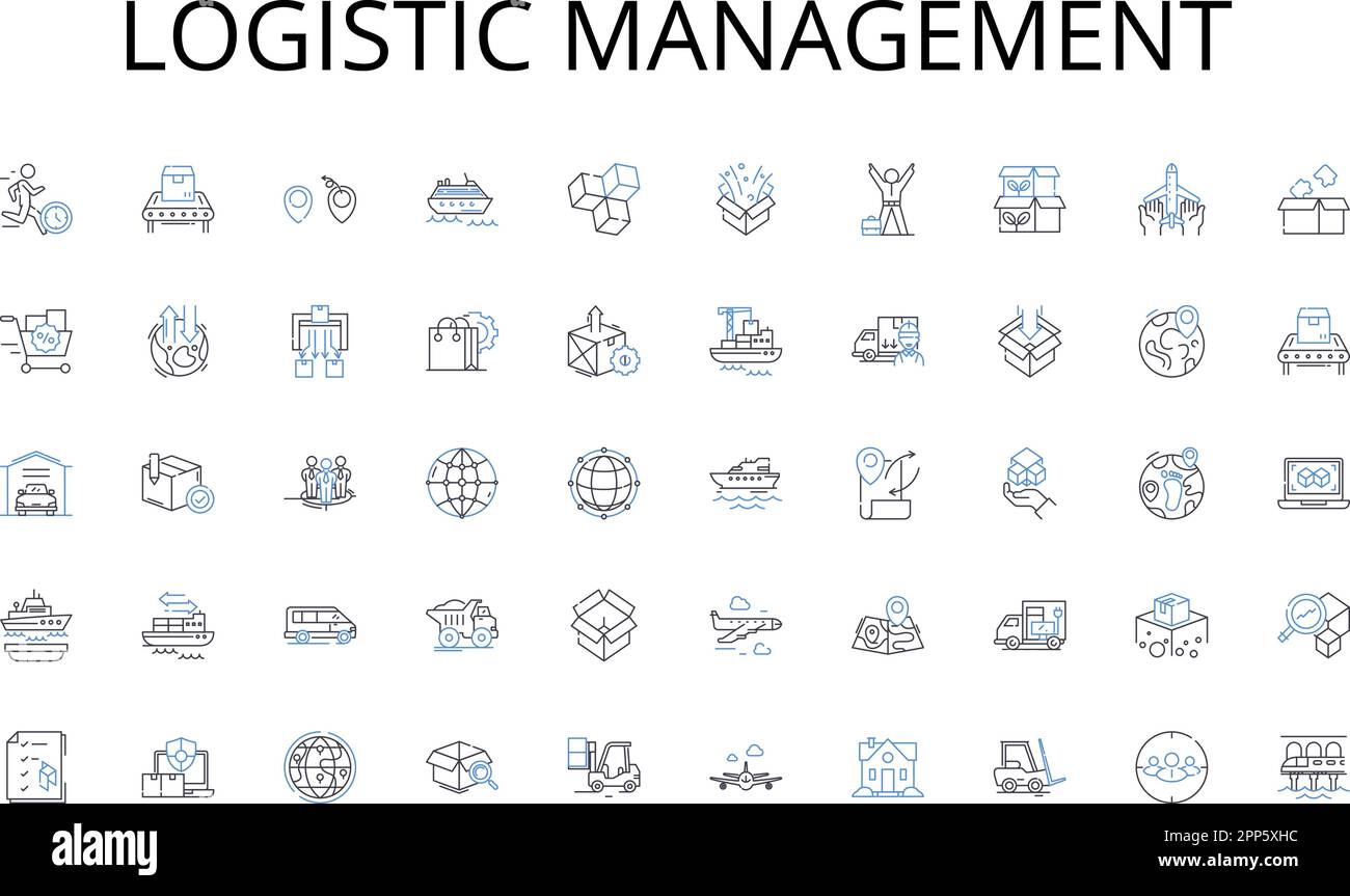 Logistic management line icons collection. Innovation, Automation ...