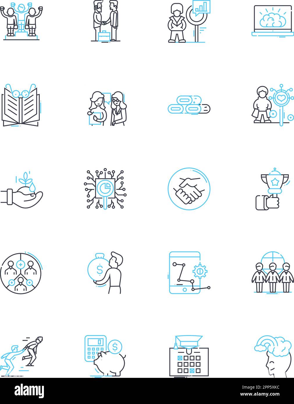 Metrics and tables linear icons set. Analytics, Metrics, Data, Table ...