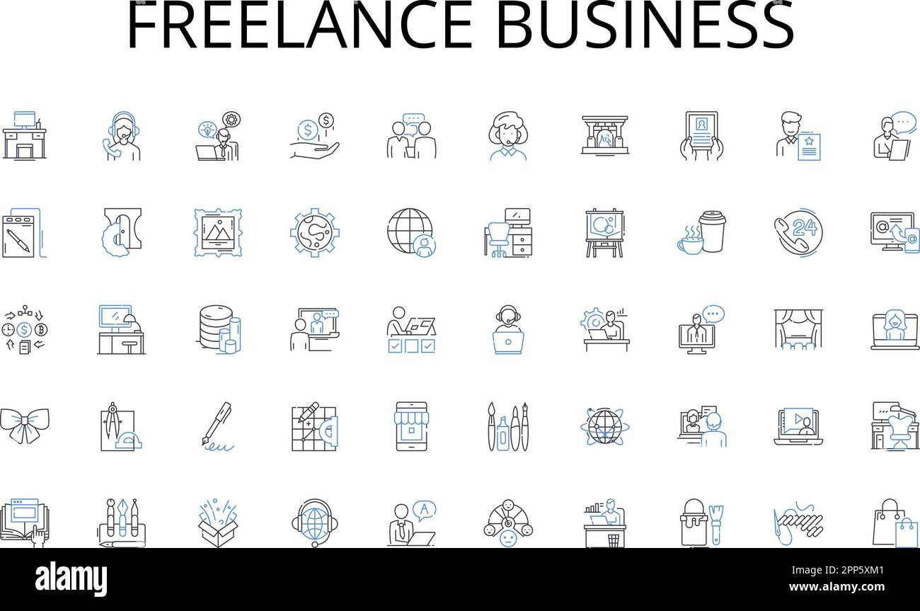Freelance business line icons collection. Academia, Scholarship ... Freelance business line icons collection. Academia, Scholarship ...