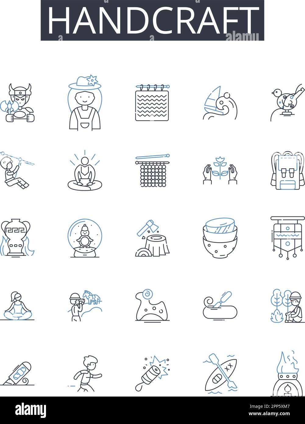 Handcraft line icons collection. Artisanal, Bespoke, Hand-made, Man ...