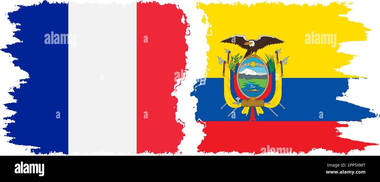 Ecuador and France grunge flags connection, vector Stock Vector Image ...