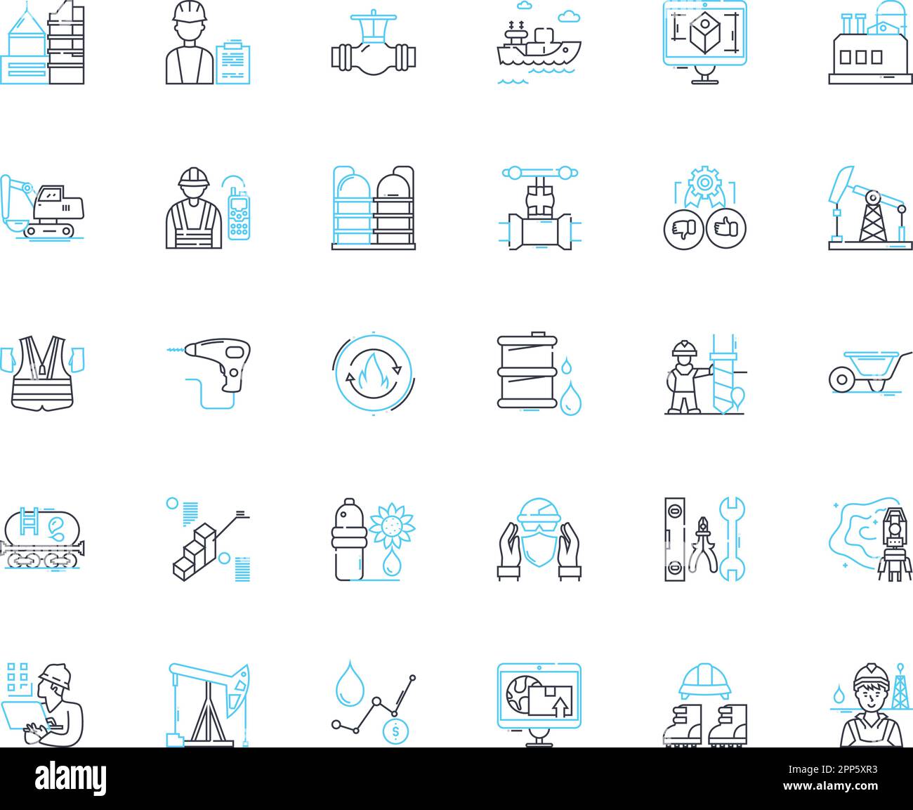 Commercial complex linear icons set. Retail, Business, Offices ...