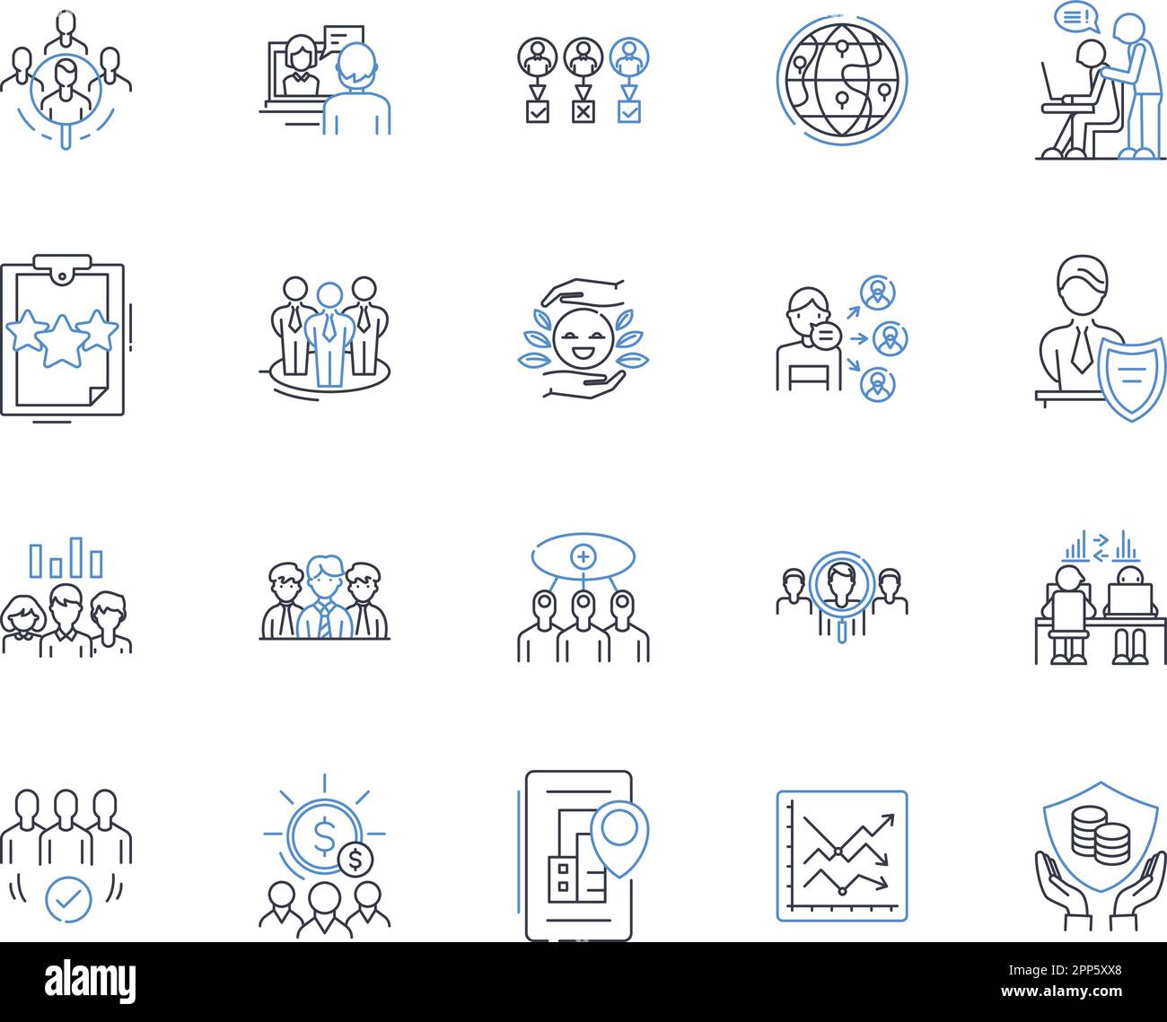 Strategic planning and forecasting line icons collection. Strategy ...