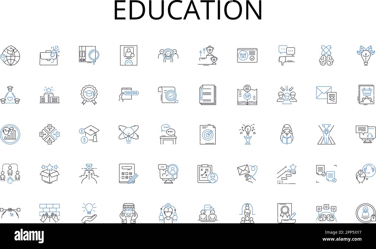 Education line icons collection. Navigate, Assist, Lead, Instruct ...