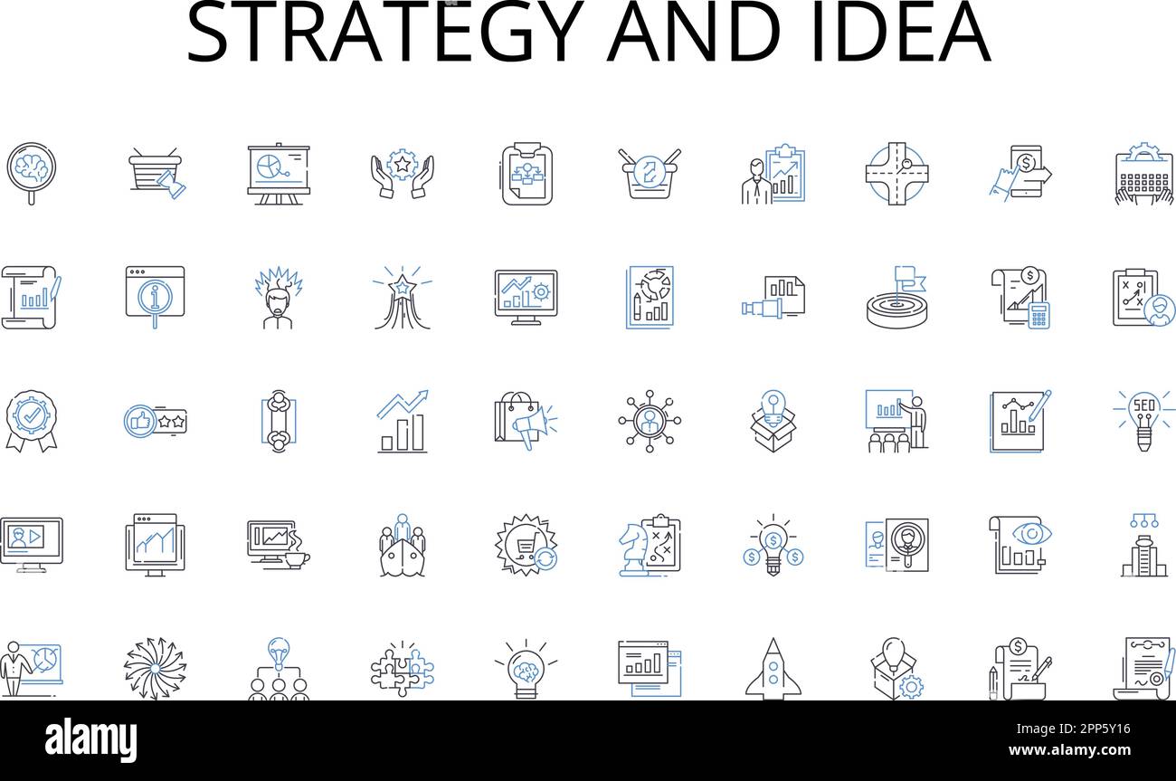 Strategy and idea line icons collection. Development, Advancement ...