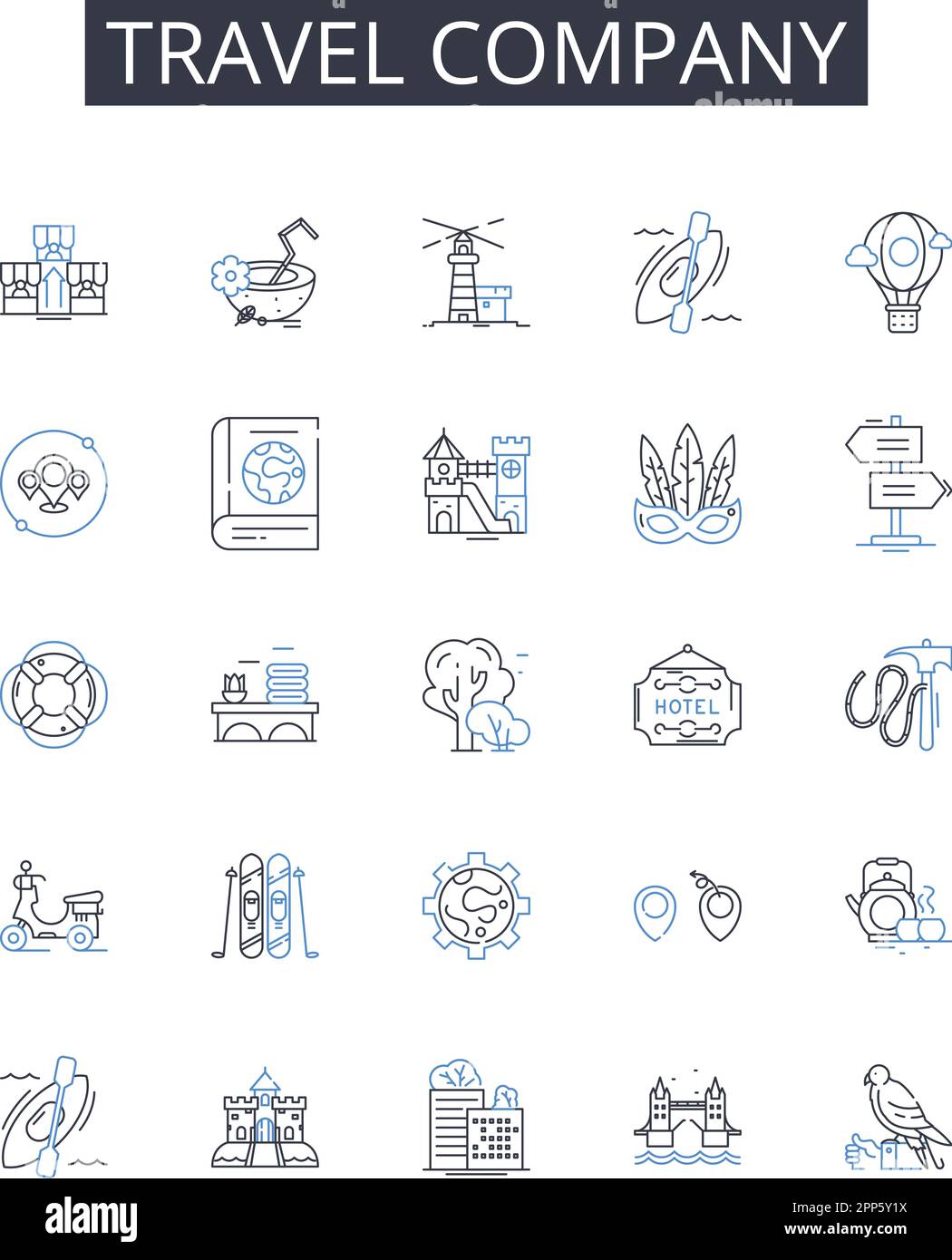 Travel company line icons collection. Postage, Shipping, Delivery ...