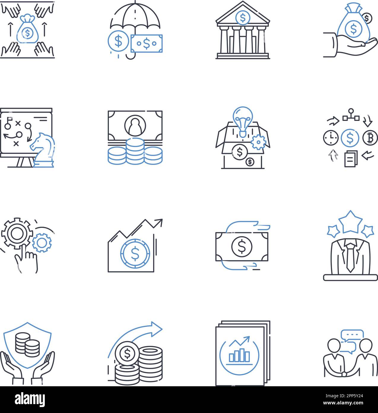 Capital guidance line icons collection. Finance, Investment, Planning ...