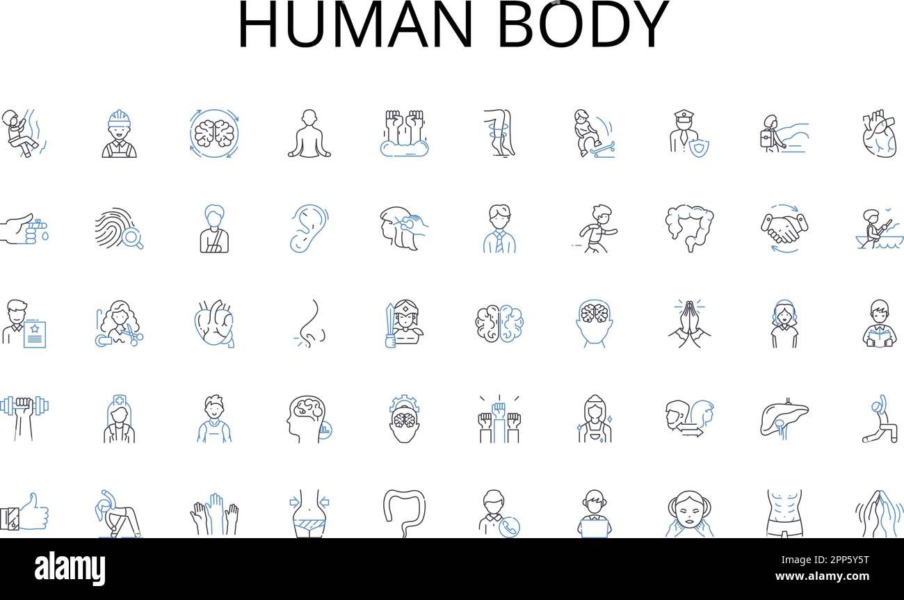 Human body line icons collection. Ambition, Aspiration, Achievement ...